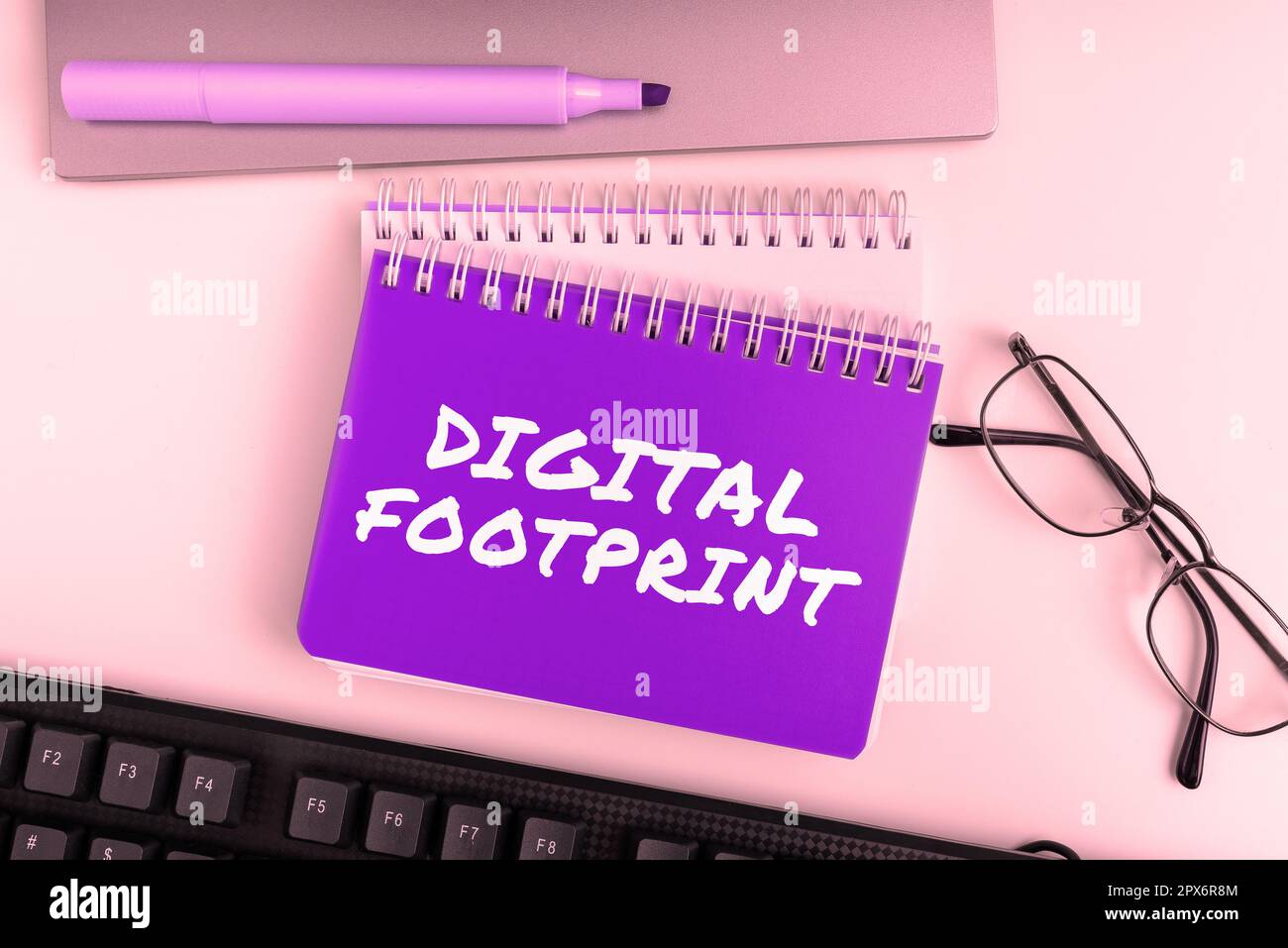 Conceptual display Digital Footprint, Business showcase uses digital ...