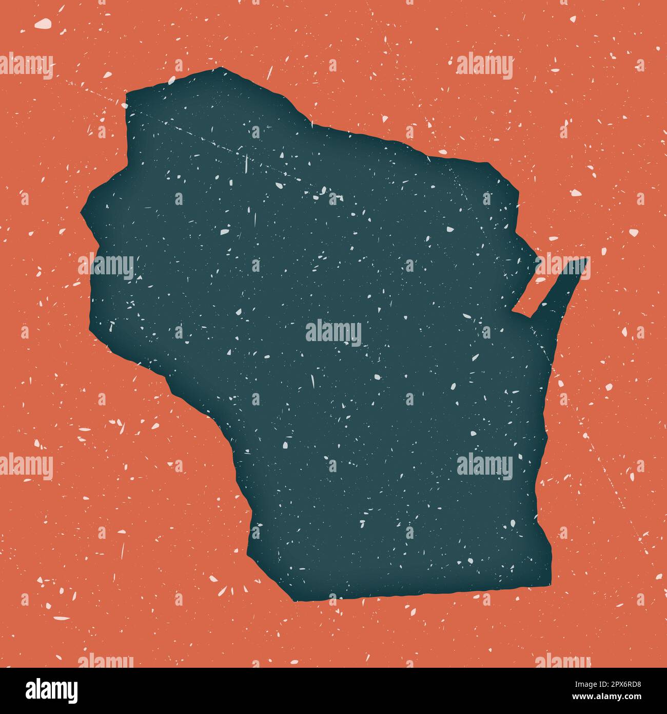 Wisconsin vintage map. Grunge map of the US state with distressed ...