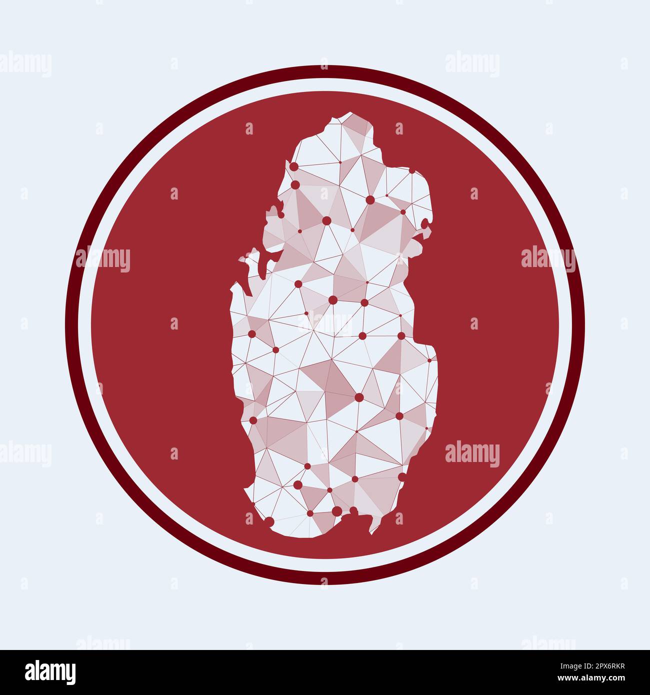 Qatar icon. Trendy tech logo of the country. Geometric mesh round ...