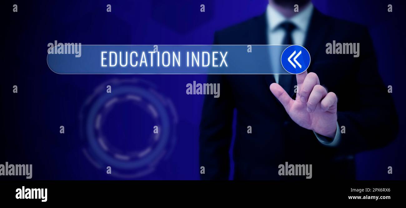 Writing displaying text Education Index, Word for aiming to meet ...