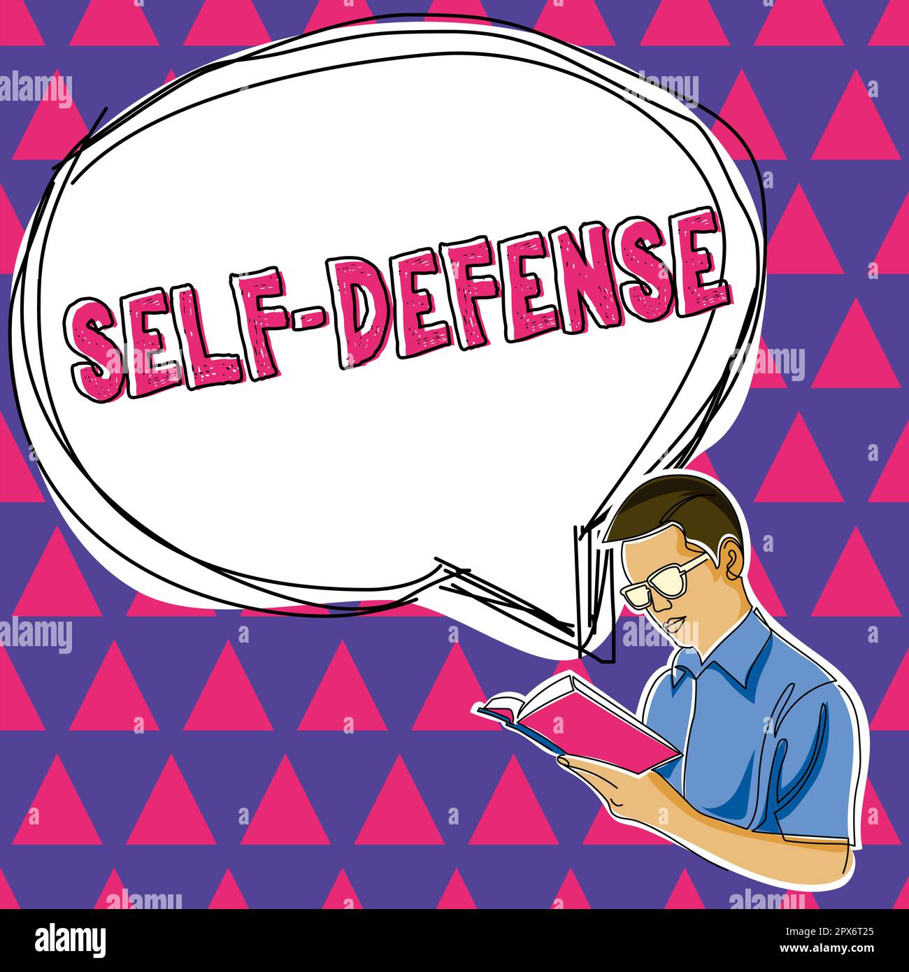 Text caption presenting Self Defense, Business idea the act of ...