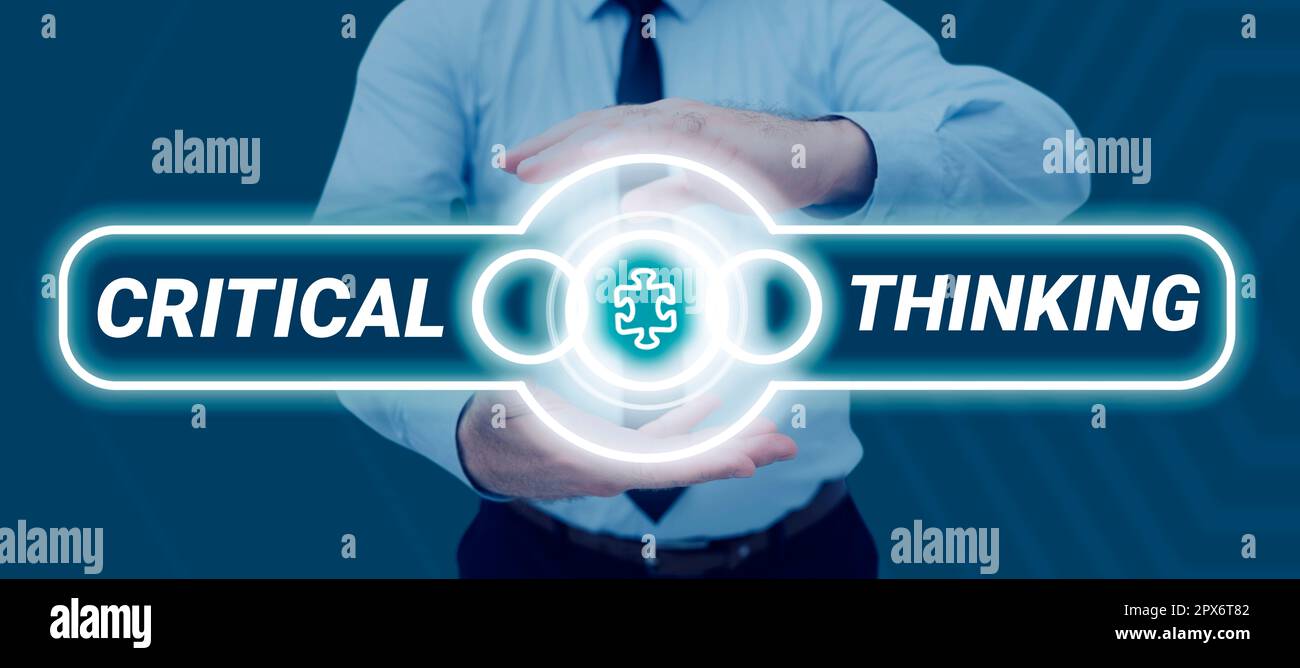 Text showing inspiration Critical Thinking, Business approach sequence ...