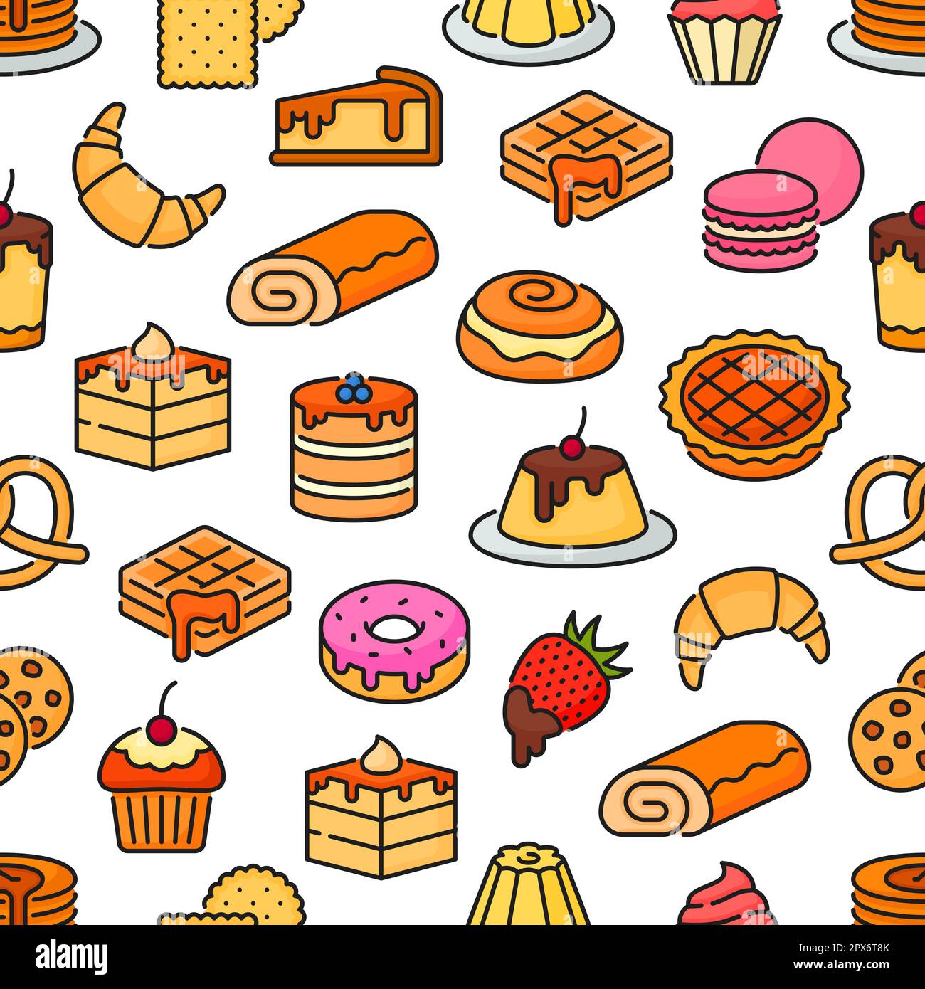 French croissant strawberry cream Stock Vector Images - Alamy