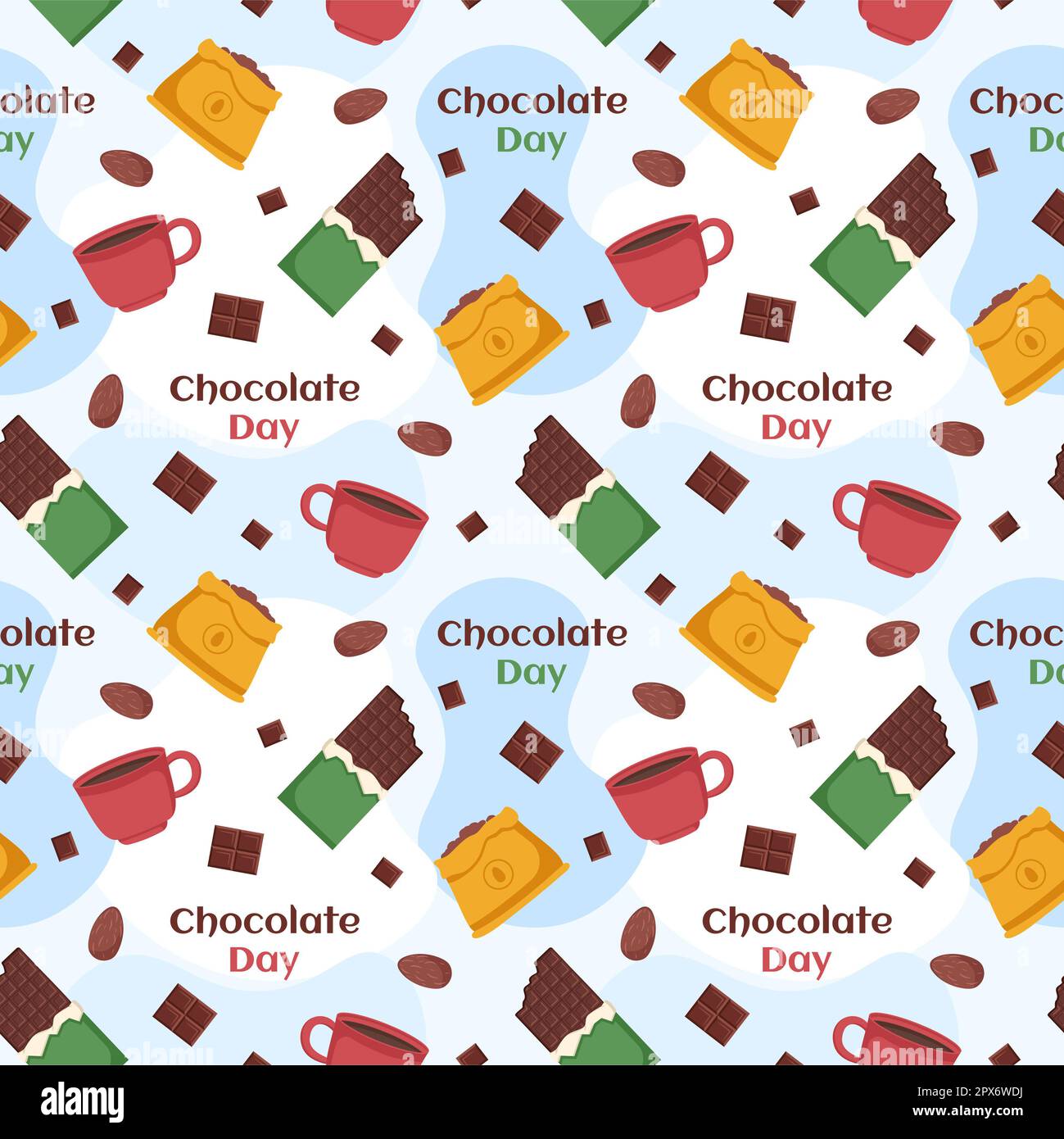 Chocolate Seamless Pattern Design with Choco Decoration in Template ...