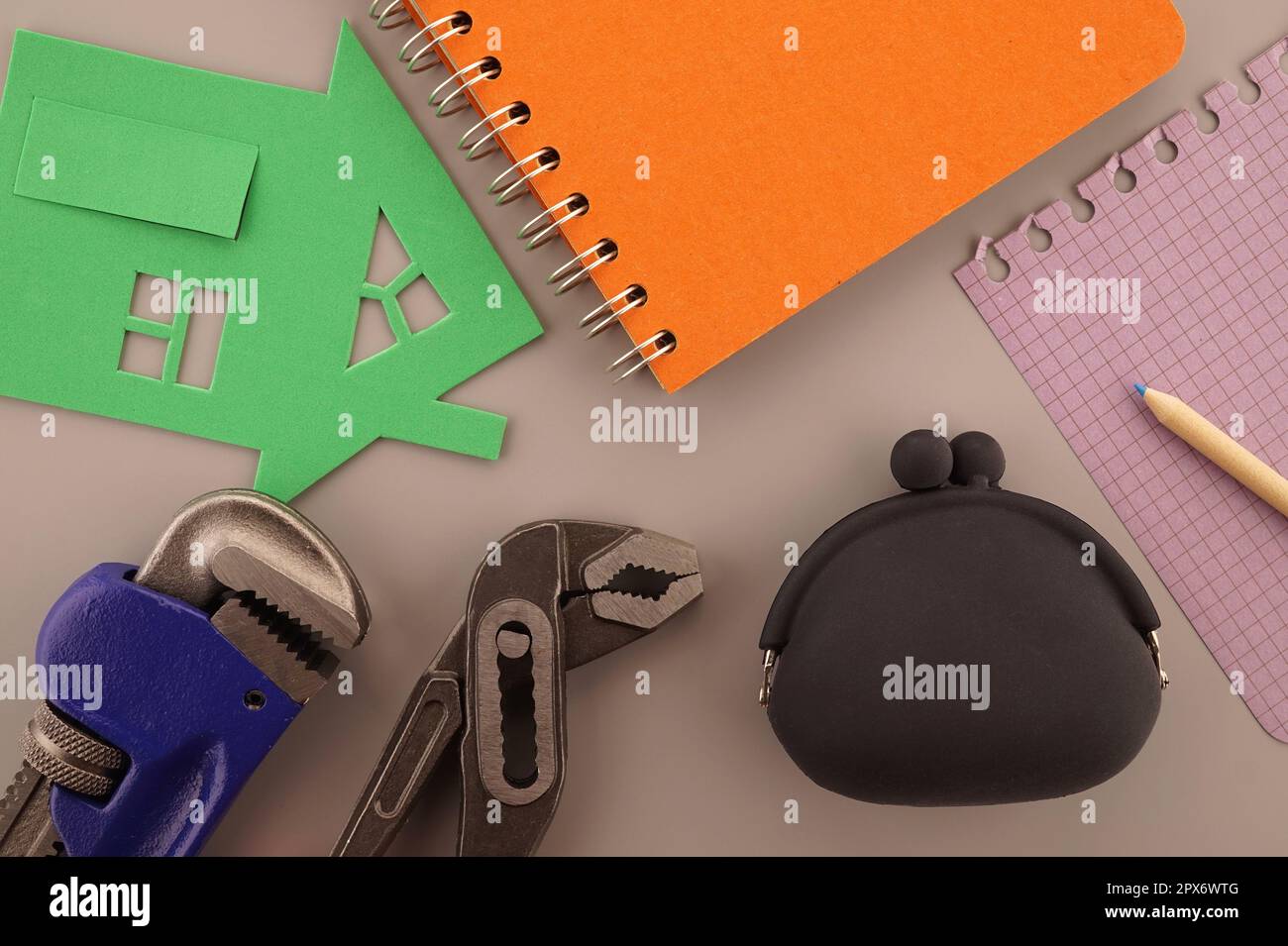 House construction, building or ownership still life concept with a ...