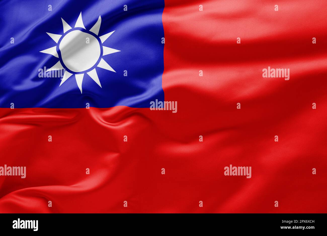 Waving fabric flag taiwan hi-res stock photography and images - Alamy