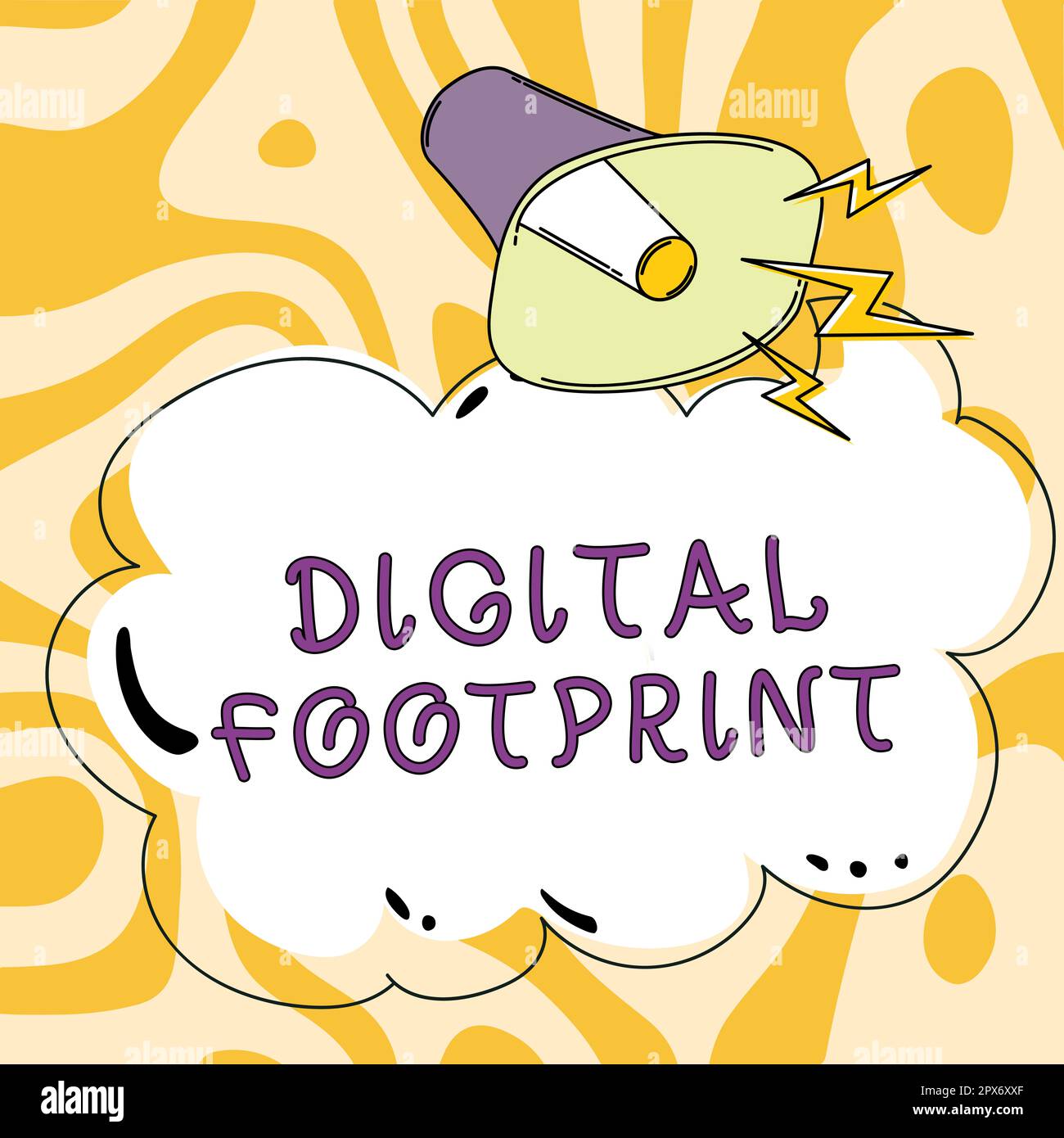 Handwriting text Digital Footprint, Business overview uses digital ...