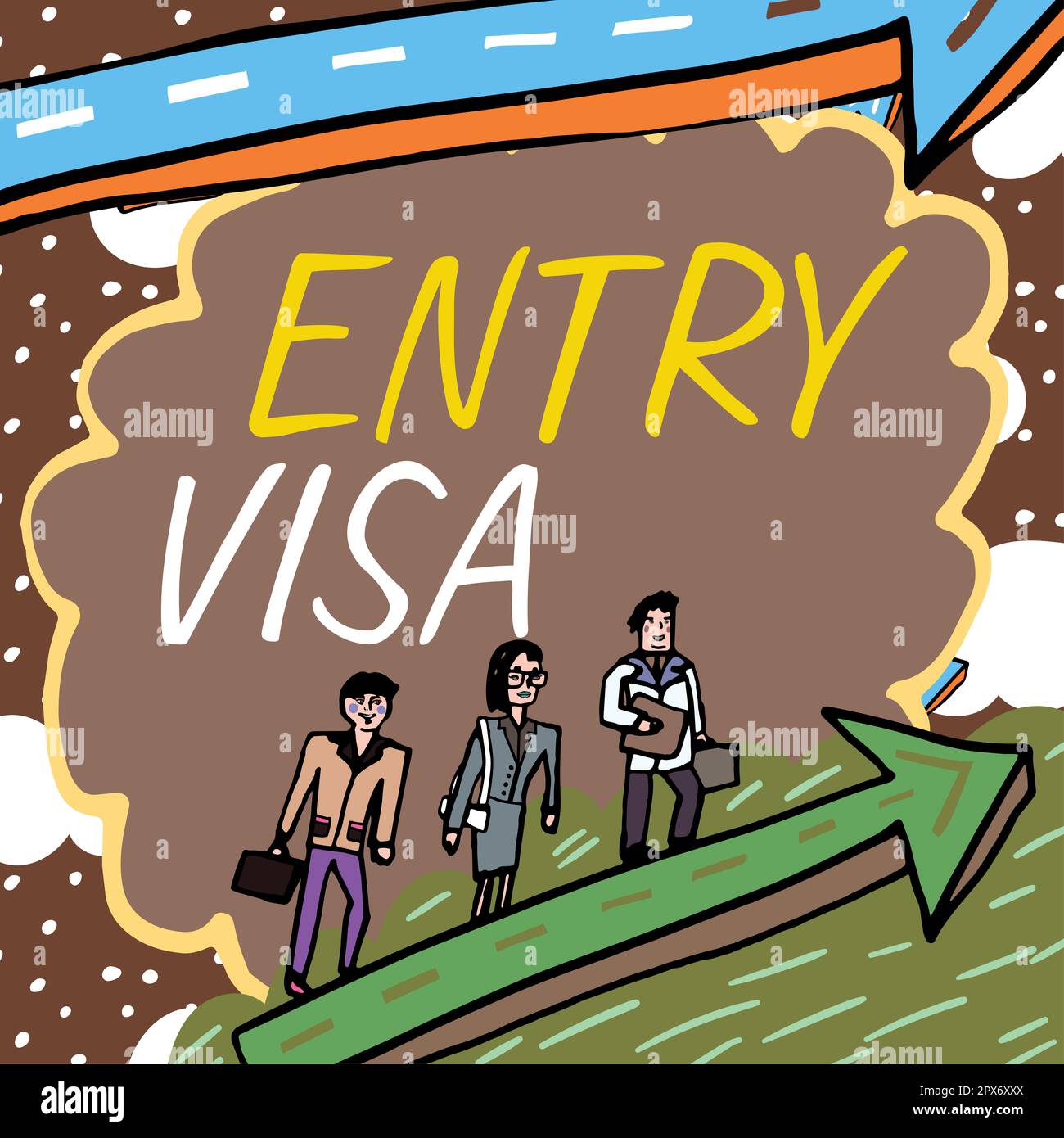 Text sign showing Entry Visa, Business approach permission to enter a ...