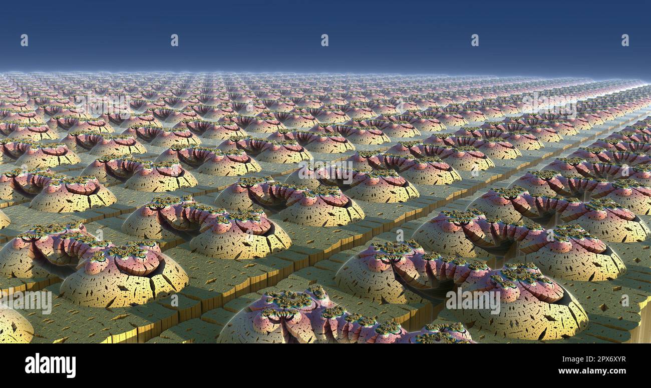 the surface of an alien planet under an alien sun 3d rendering Stock ...