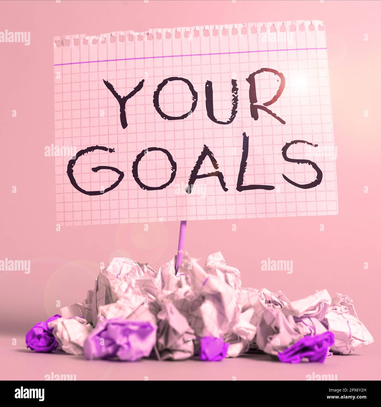 Hand writing sign Your Goals, Concept meaning Make the right actions to ...