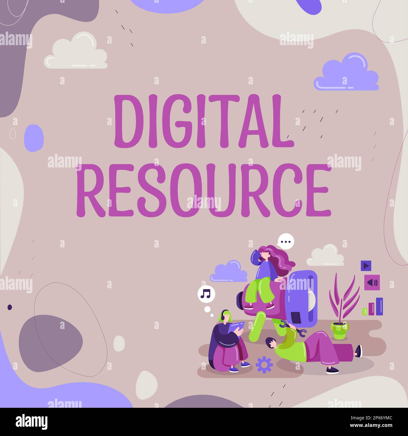 Text showing inspiration Digital Resource, Business showcase content that distributed digitally ...