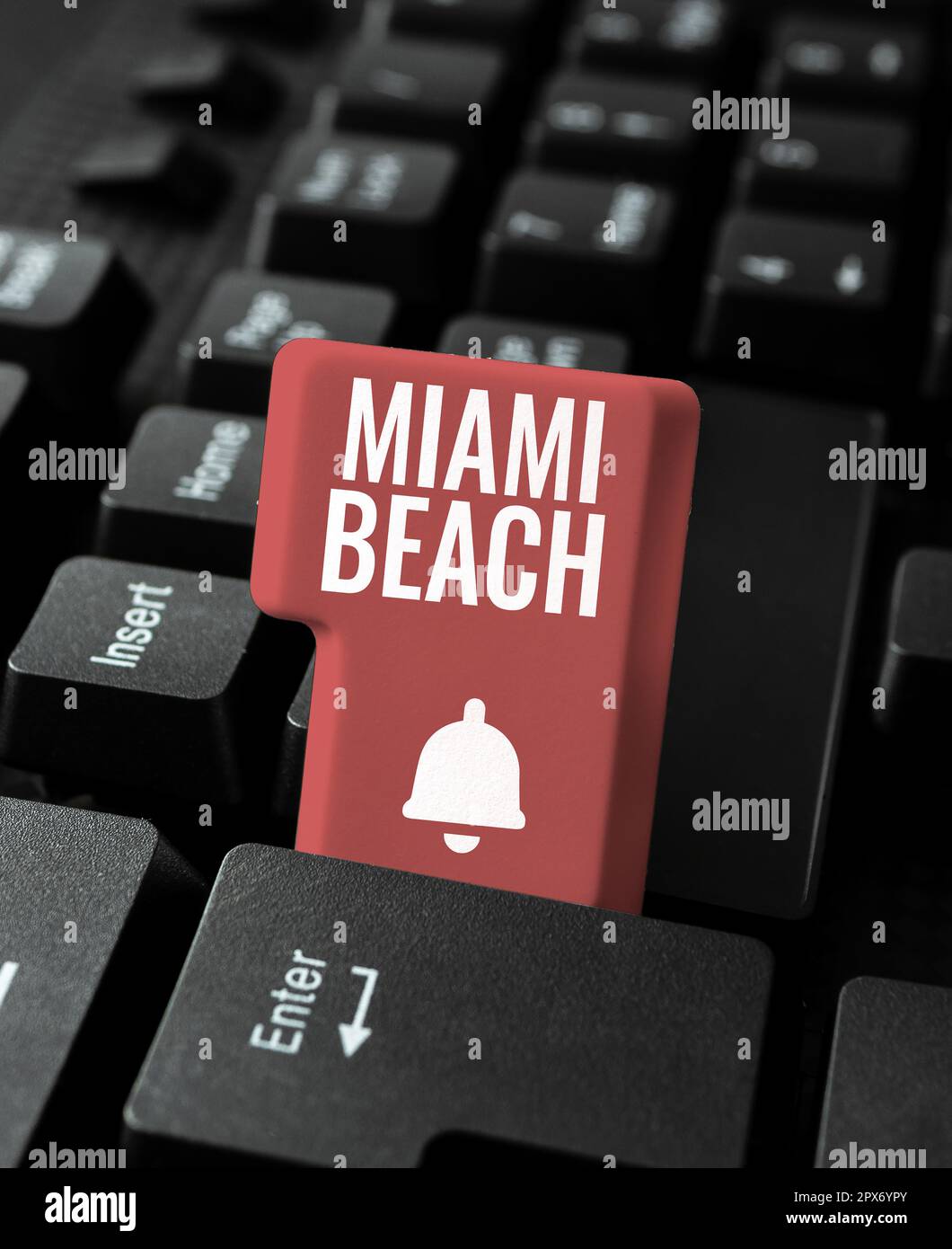 Hand writing sign Miami Beach, Business showcase the coastal resort ...