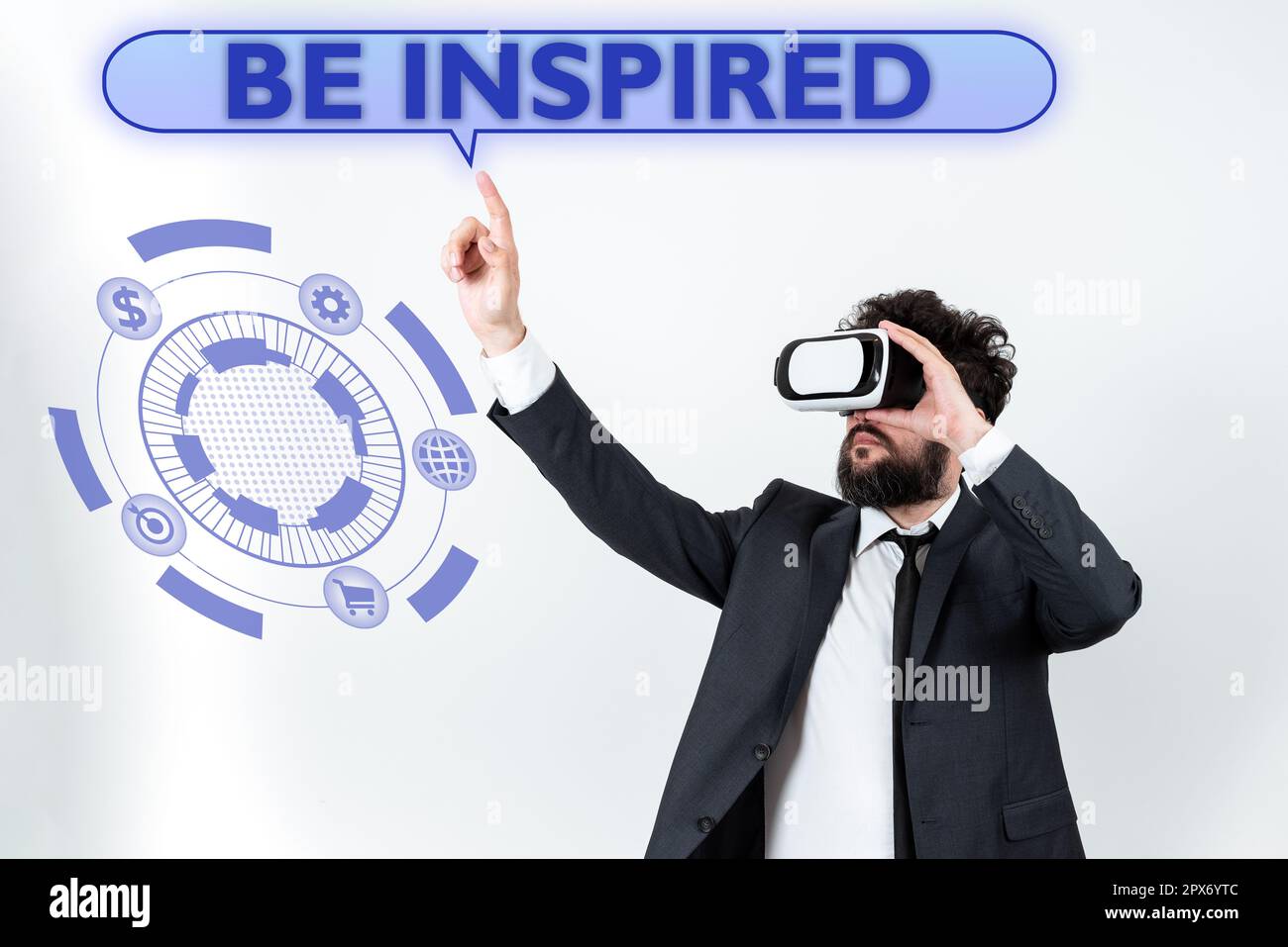 Hand writing sign Be Inspired, Concept meaning extraordinary quality as ...