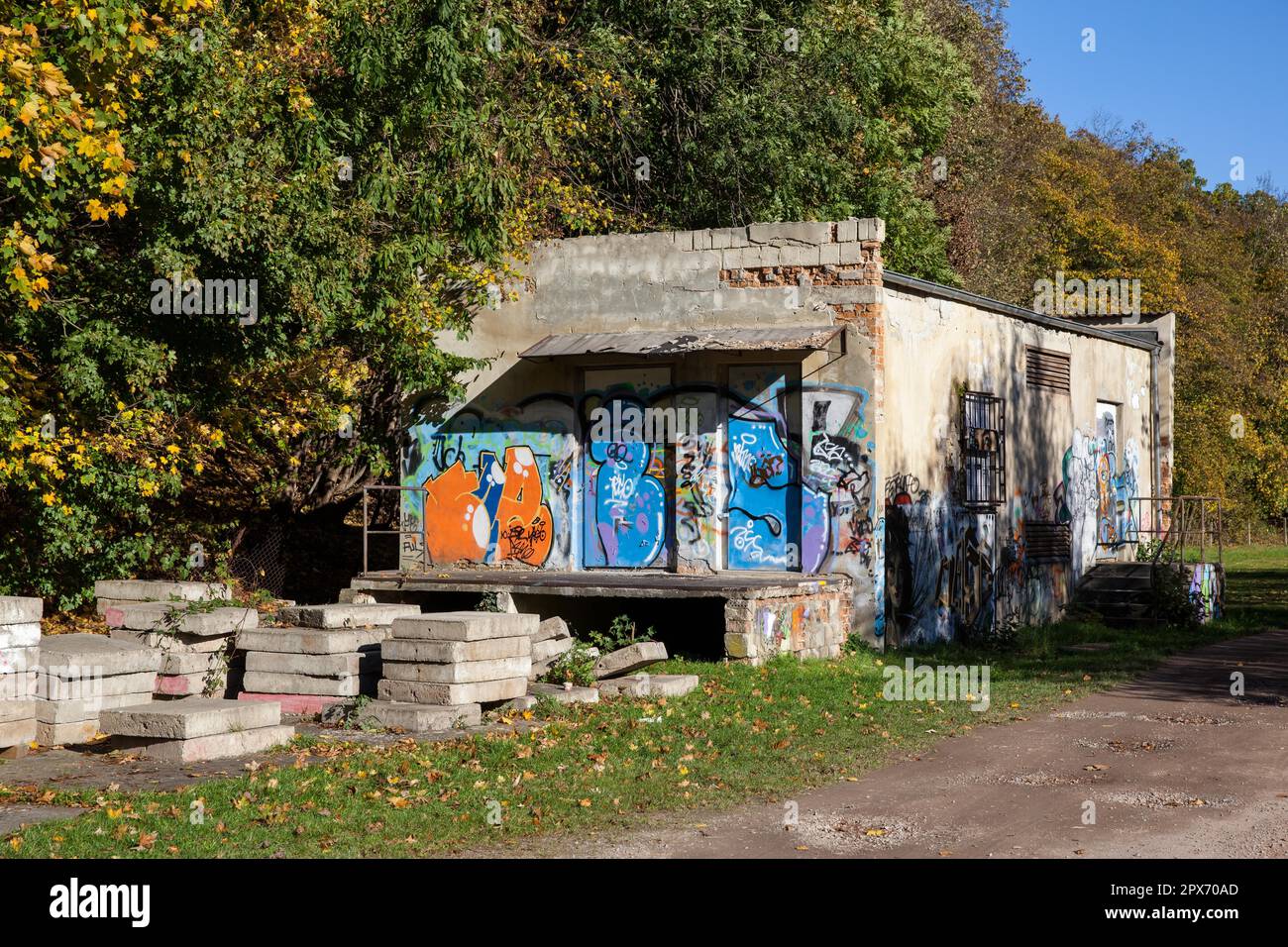 Old building Transformer station Stock Photo - Alamy