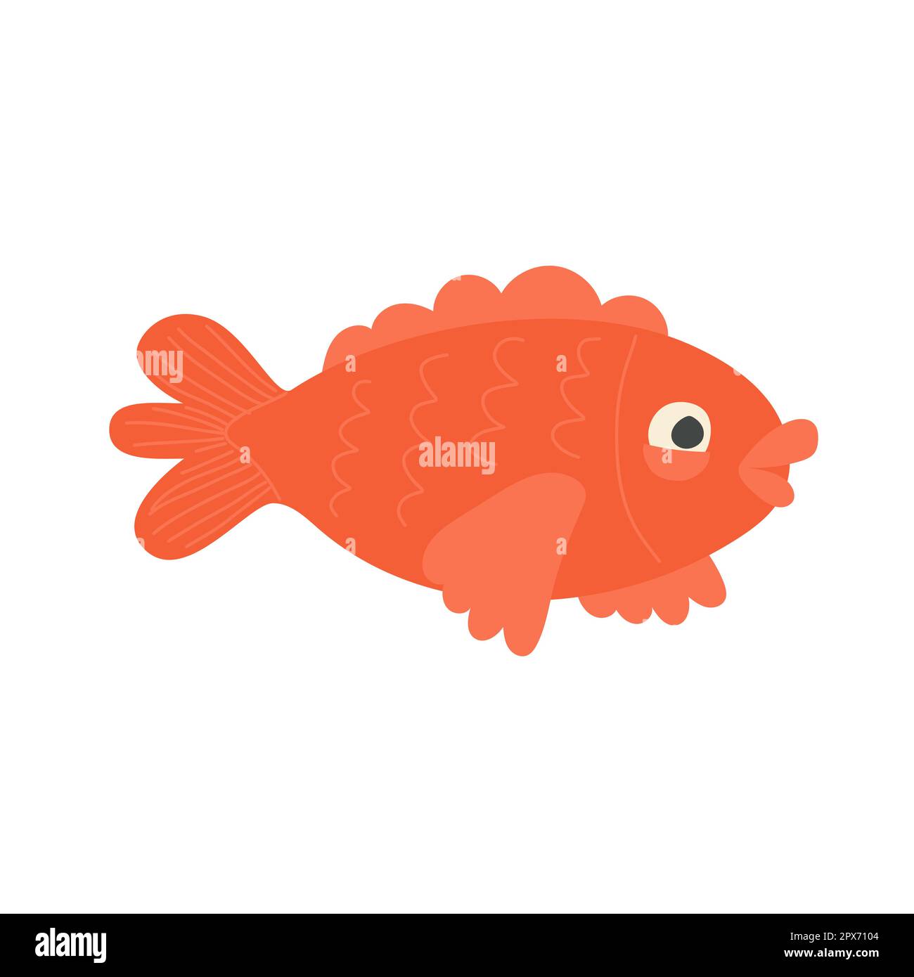 Cute red fish. Vector cartoon illustration for kids Stock Vector Image ...
