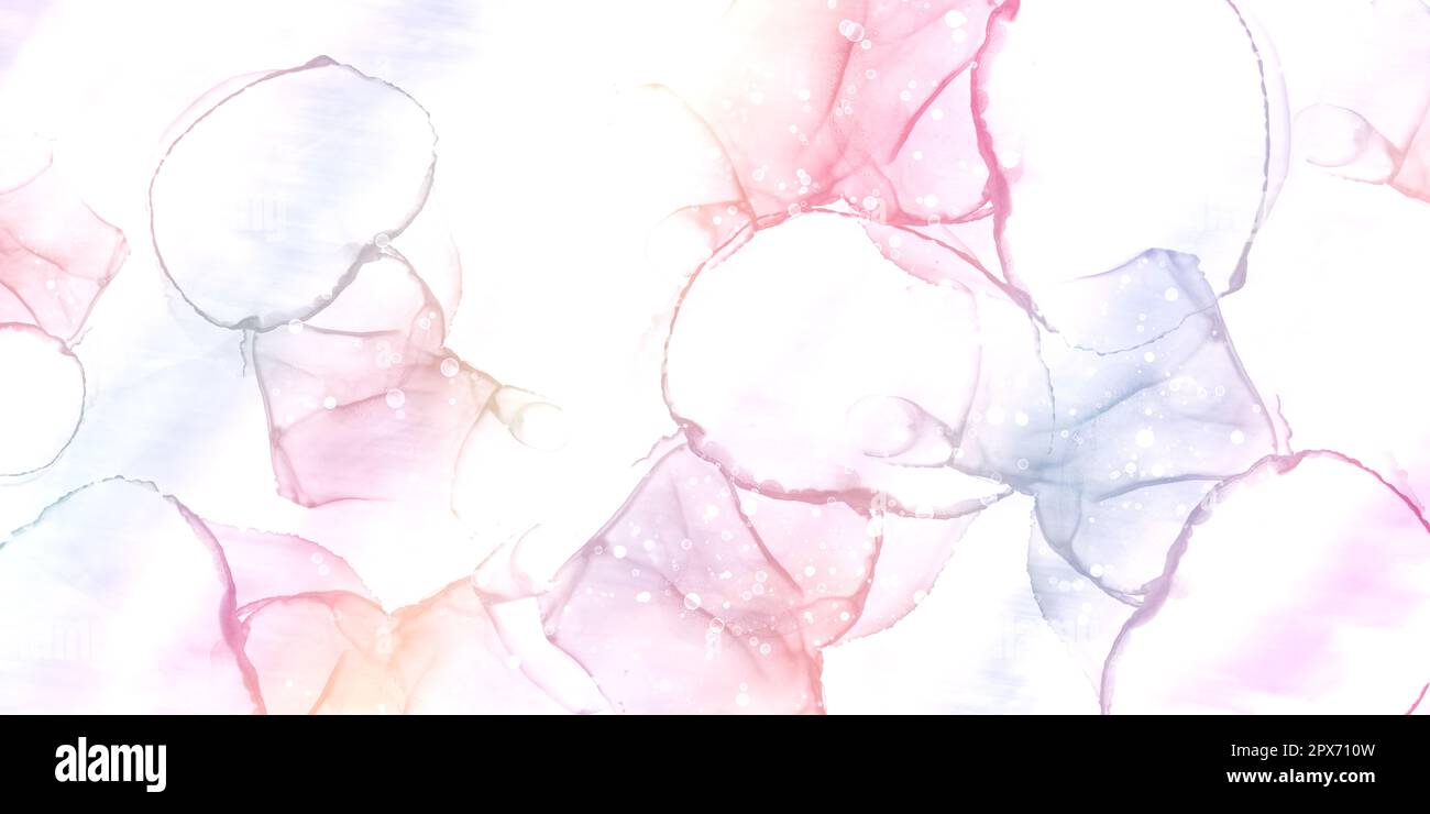 Alcohol ink art illustration banner for spring and summer. Rainbow ...