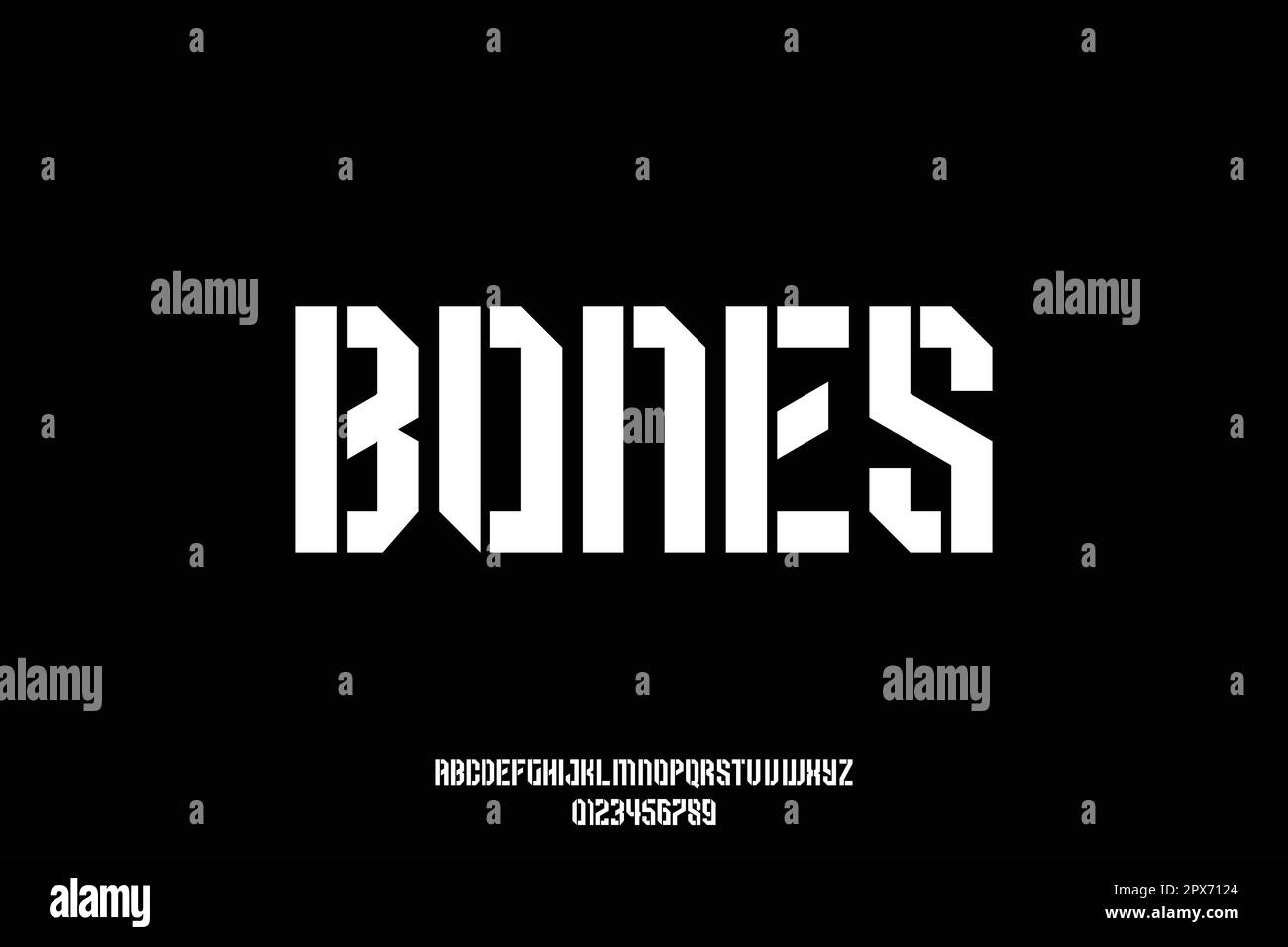 Unique and bold geometric stencil type font vector Stock Vector Image ...