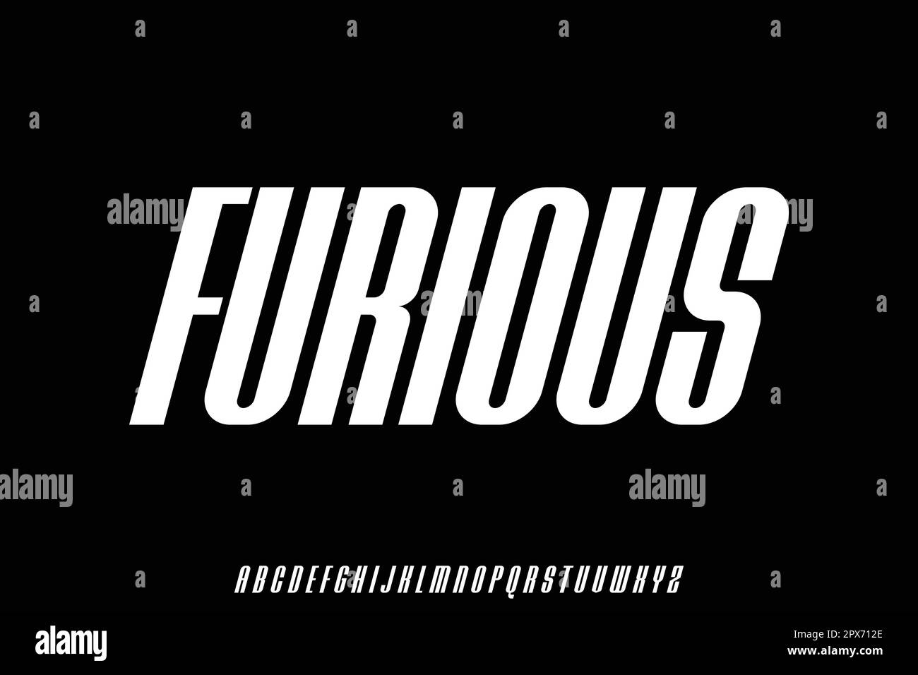 Modern condensed futuristic display font vector in slant style Stock Vector Image & Art - Alamy