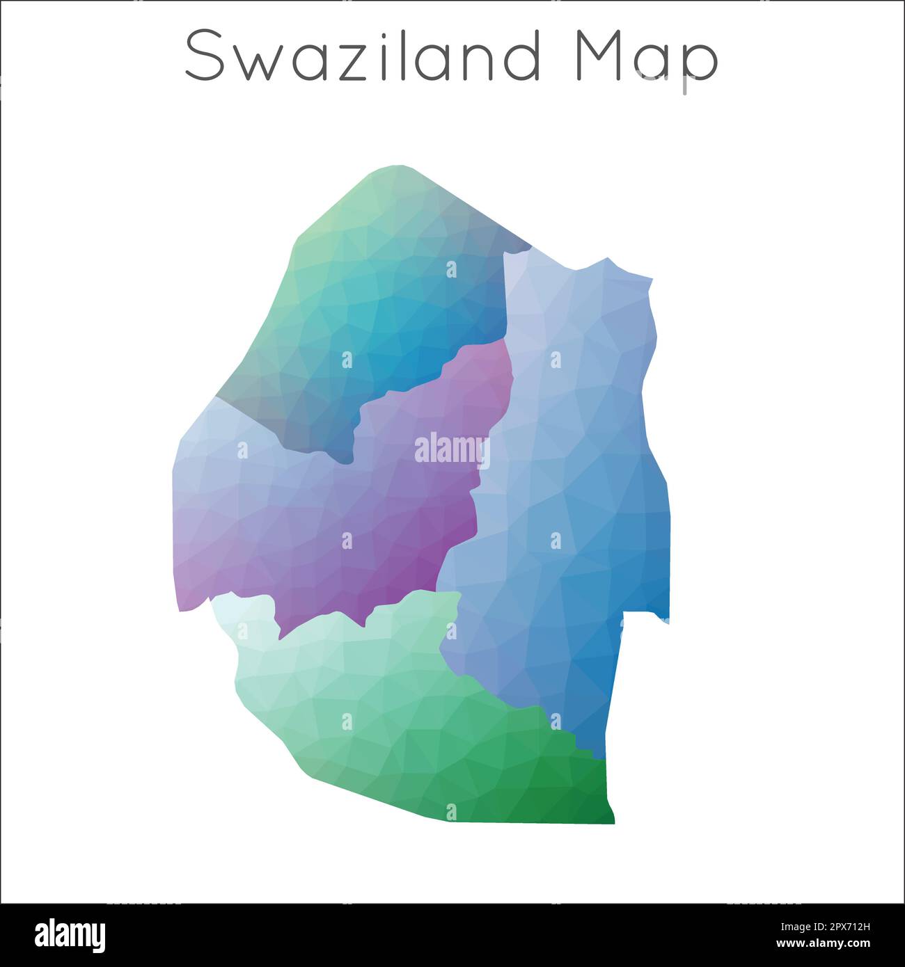 Low poly map of Eswatini. Eswatini geometric polygonal, mosaic style ...
