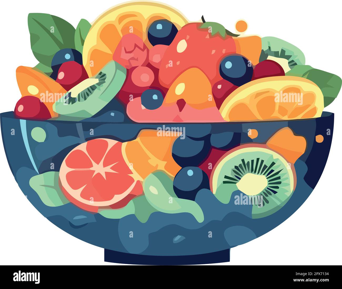 Fresh fruits bowl, healthy meal Stock Vector Image & Art - Alamy