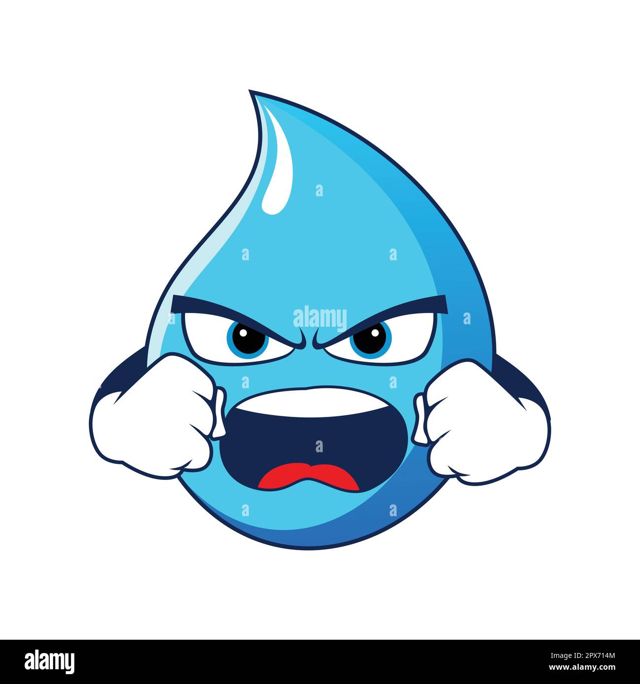 Water Drop Mascot with angry gesture. Vector illustration isolated on ...