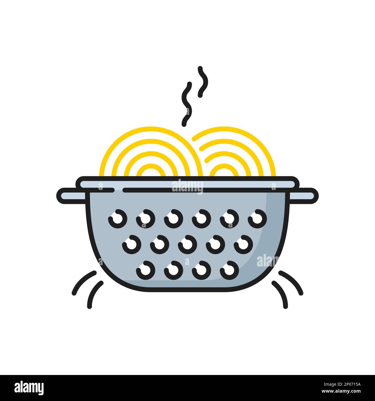 Noodle boiling in pot Stock Vector Images - Alamy
