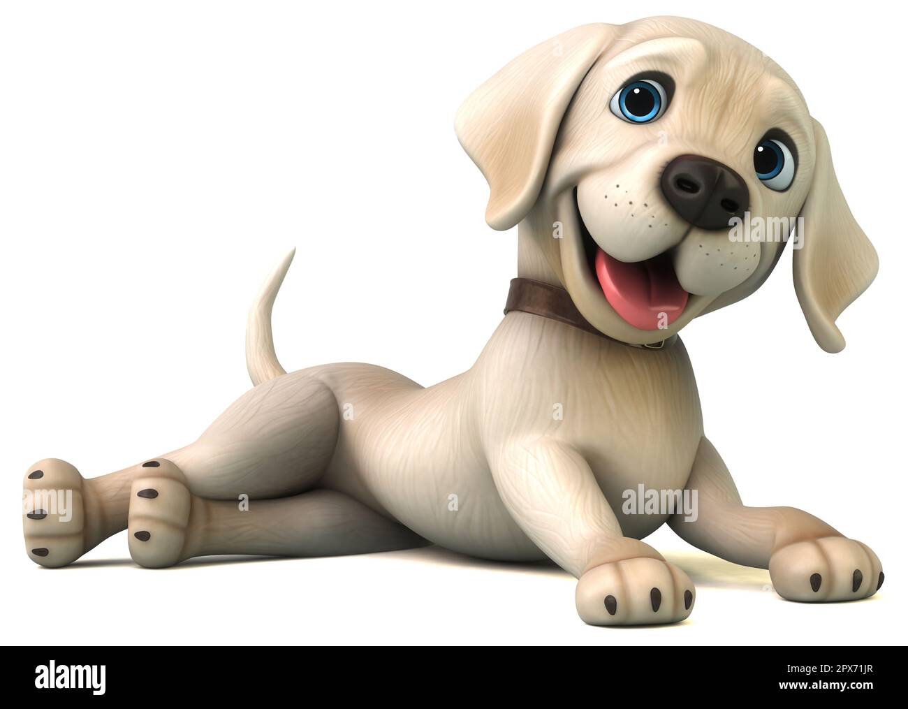 Fun 3D cartoon white Labrador retriever Stock Photo - Alamy