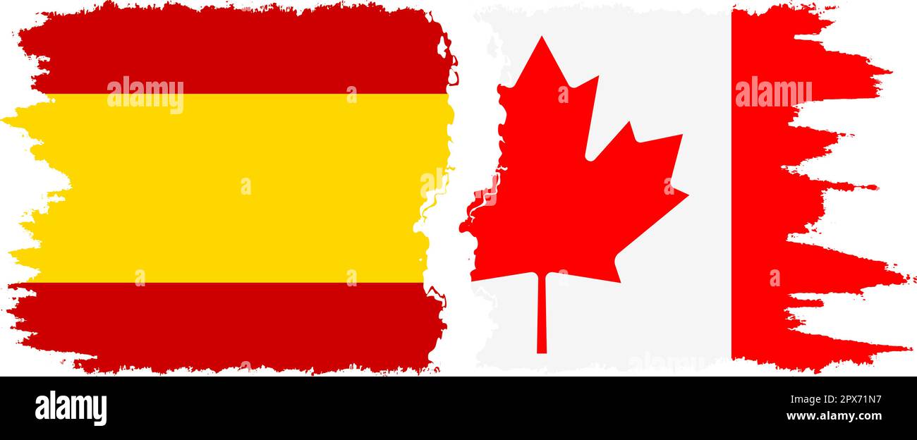 Canada and Spain grunge flags connection, vector Stock Vector Image ...