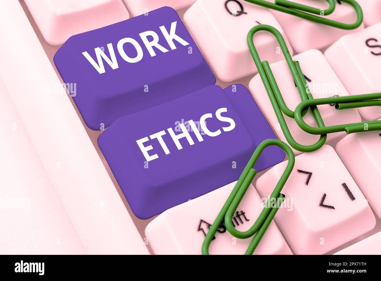 Sign displaying Work Ethics, Business showcase A set of values centered ...