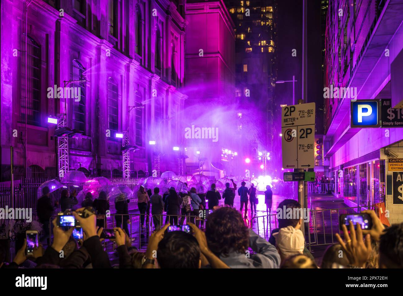 Melbourne, Australia - Simulated rain art installation at the annual ...