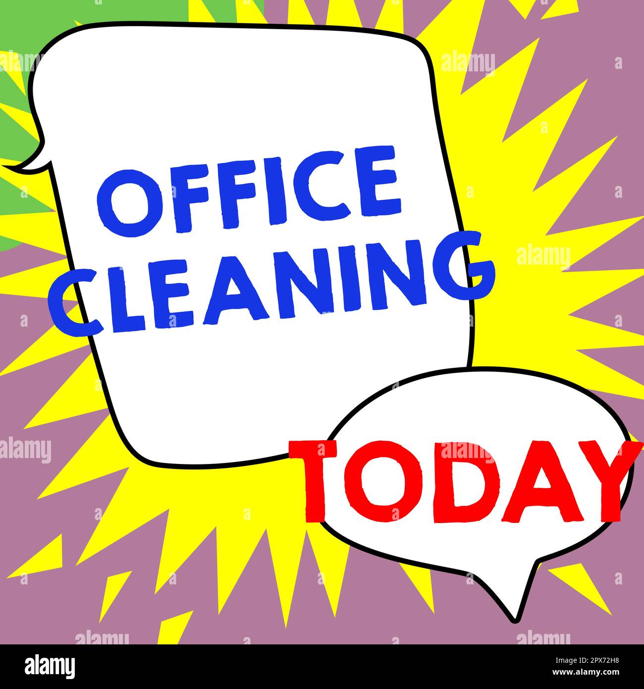 Sign displaying Office Cleaning, Business overview the action or ...