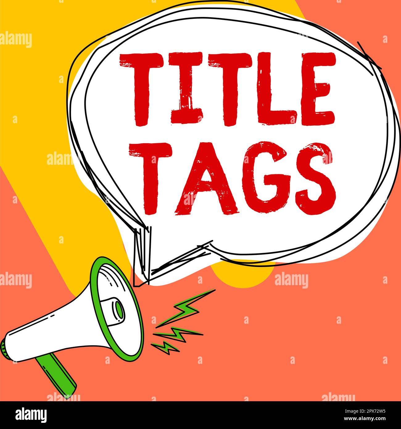 Text caption presenting Title Tags, Internet Concept the HTML element ...
