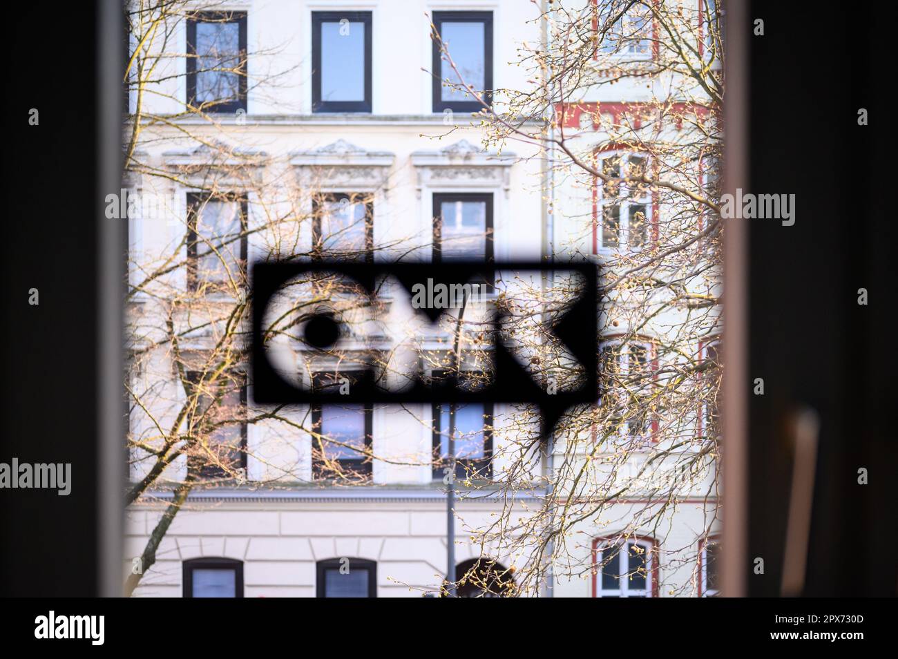 Hamburg, Germany. 17th Apr, 2023. The logo of the OMR company is stuck ...