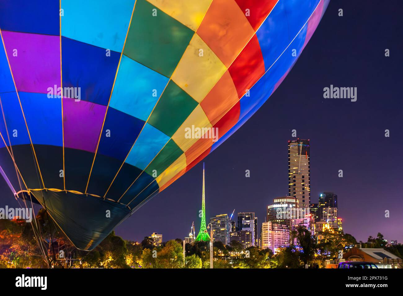 Melbourne, Australia - Hot air balloon at the annual White Night event ...
