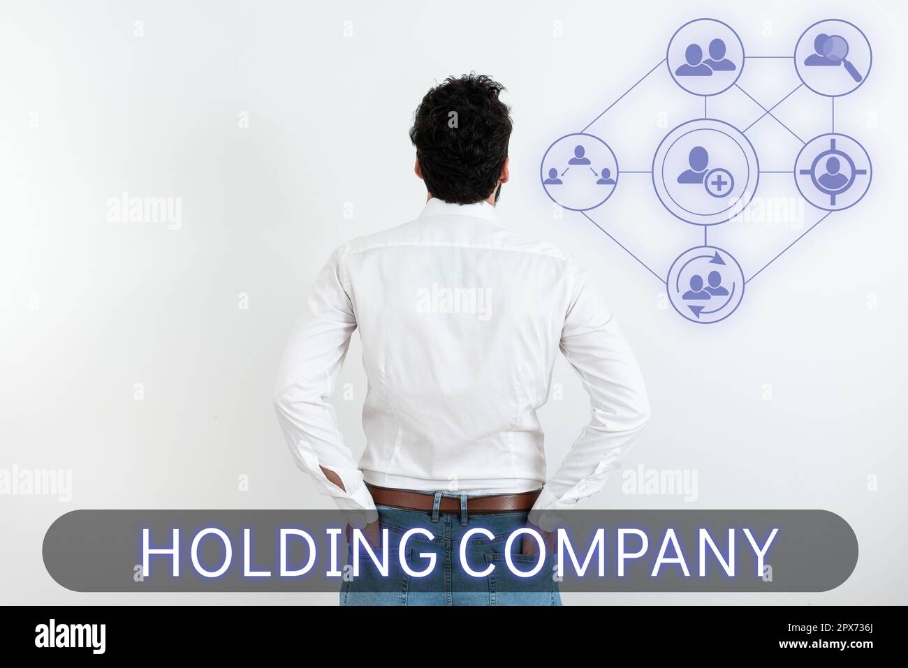 Text caption presenting Holding Company, Business showcase stocks ...