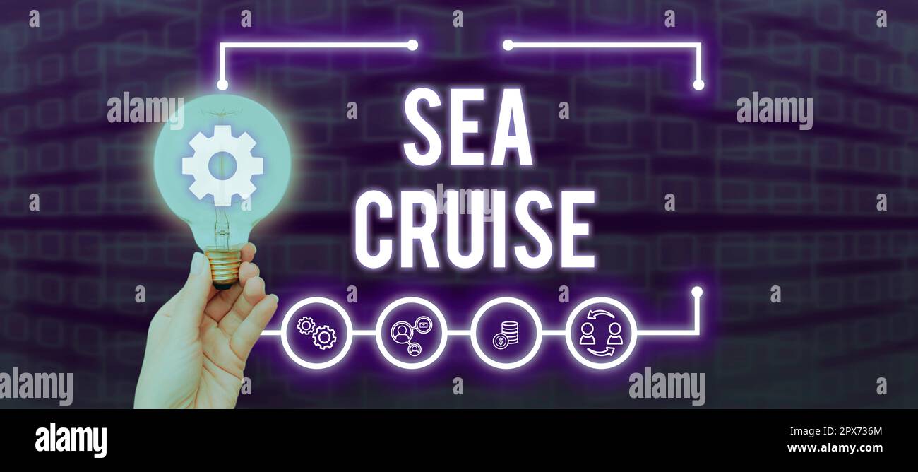 Writing displaying text Sea Cruise, Business overview a voyage on a ...