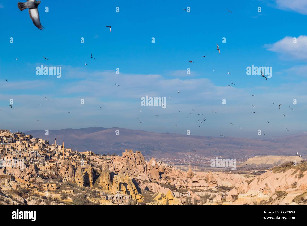 Amazing rocks in Zelve by night. Cappadocia Earth Pyramids. Goreme ...