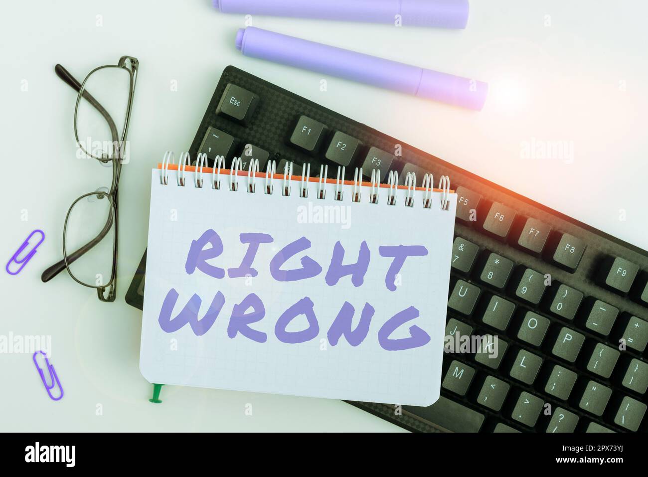 Text showing inspiration Right Wrong, Internet Concept choose between ...