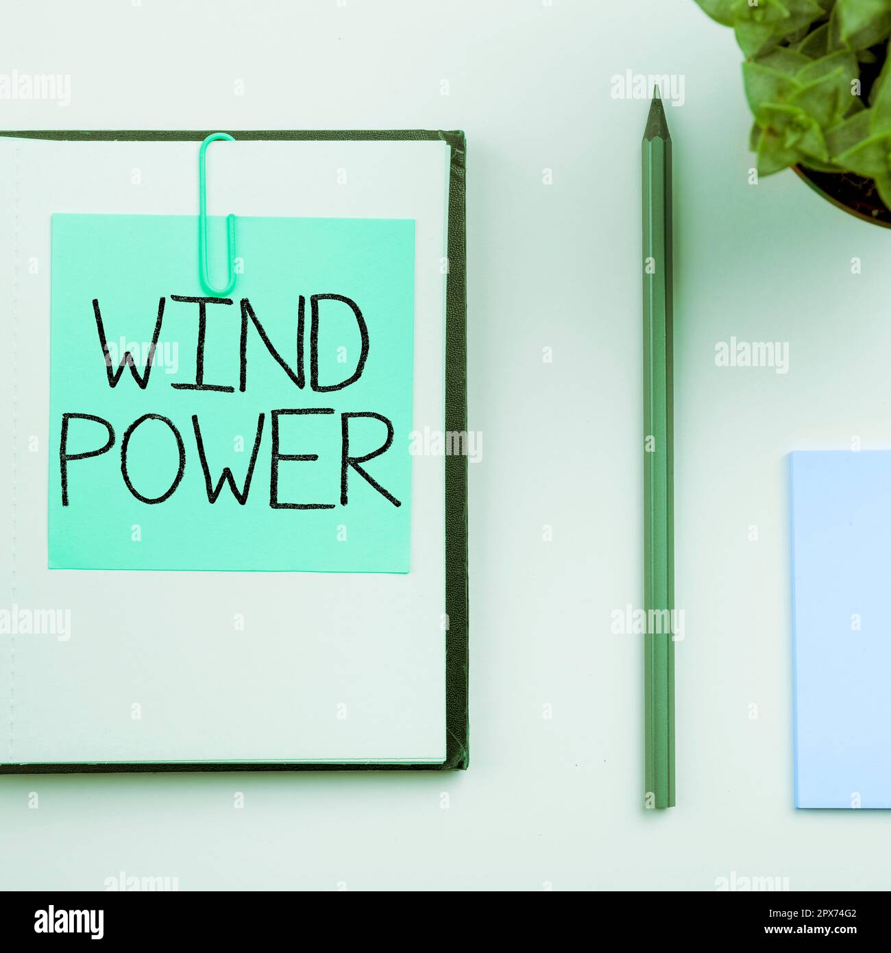 Sign displaying Wind Power, Conceptual photo use of air flow to provide ...