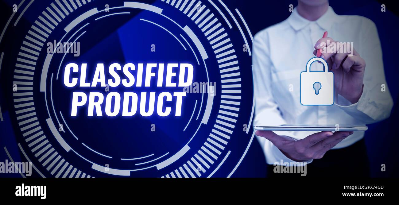 Conceptual display Classified Product, Concept meaning Sensitive Data ...