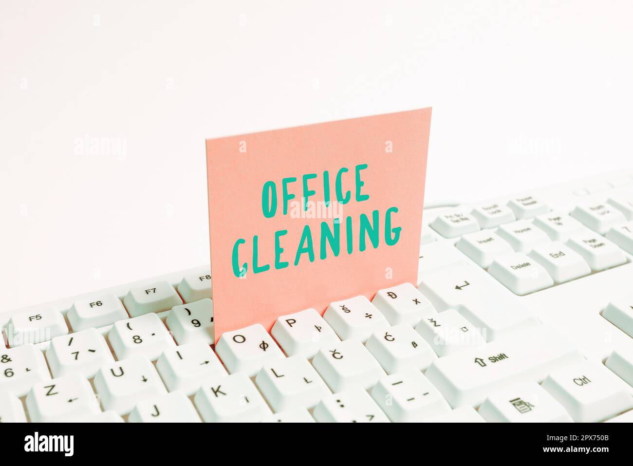Sign displaying Office Cleaning, Word Written on the action or process ...