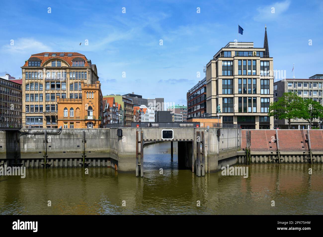 The moated castle in the warehouse district of Hamburg Stock Photo - Alamy
