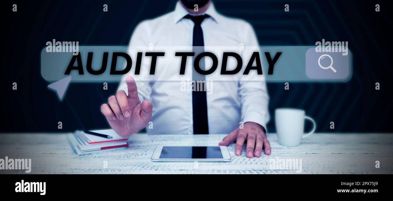 Text caption presenting Audit Today, Business overview Written opinion ...