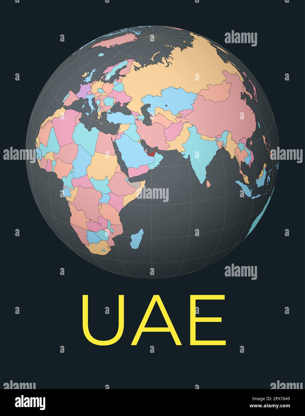Satellite view united arab emirates country Stock Vector Images - Alamy