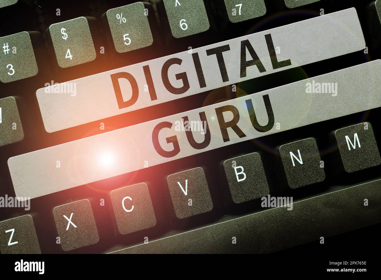 Hand writing sign Digital Guru, Word for teacher and intellectual guide ...