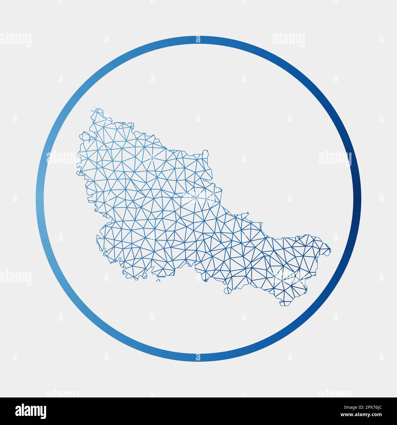 Belle Ile icon. Network map of the island. Round Belle Ile sign with ...