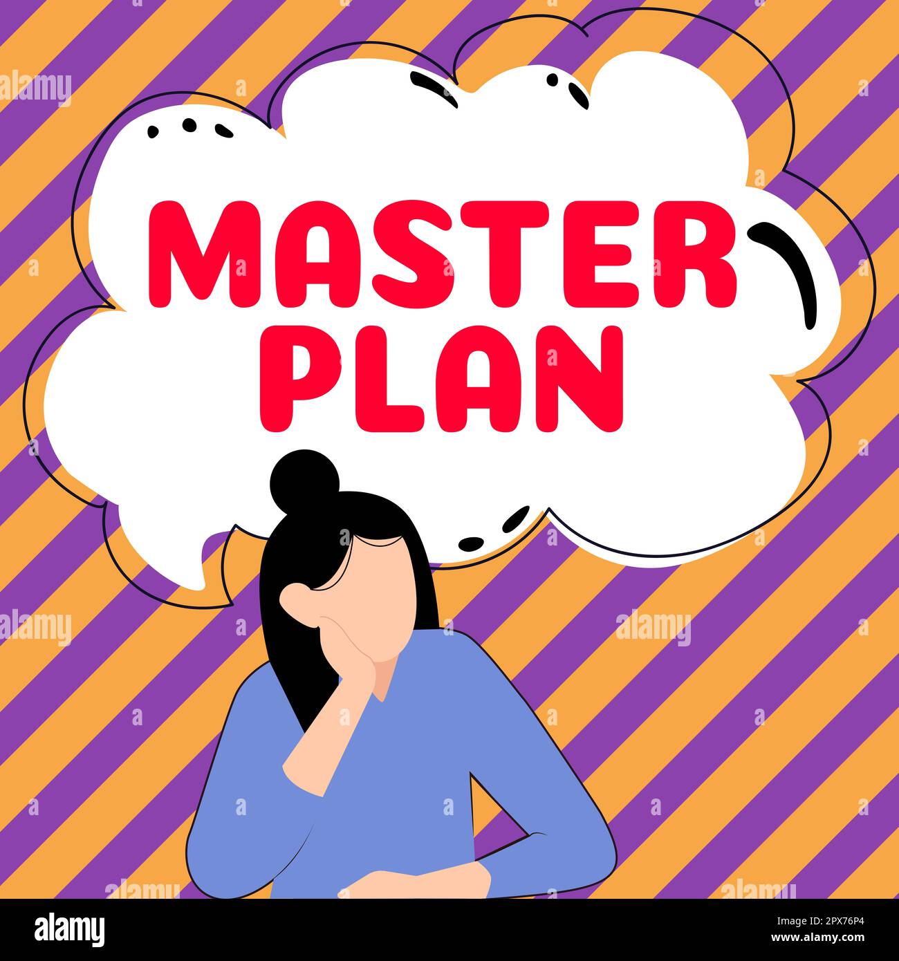 Sign displaying Master Plan, Word Written on dynamic long-term planning ...