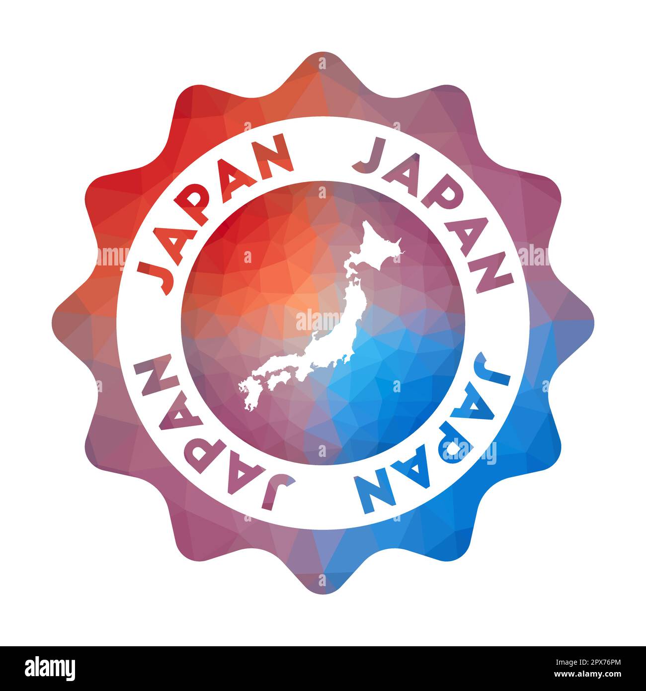 Japan low poly logo. Colorful gradient travel logo of the country in ...