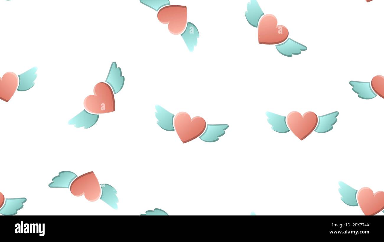 Endless seamless pattern of beautiful festive love joyful hearts with ...