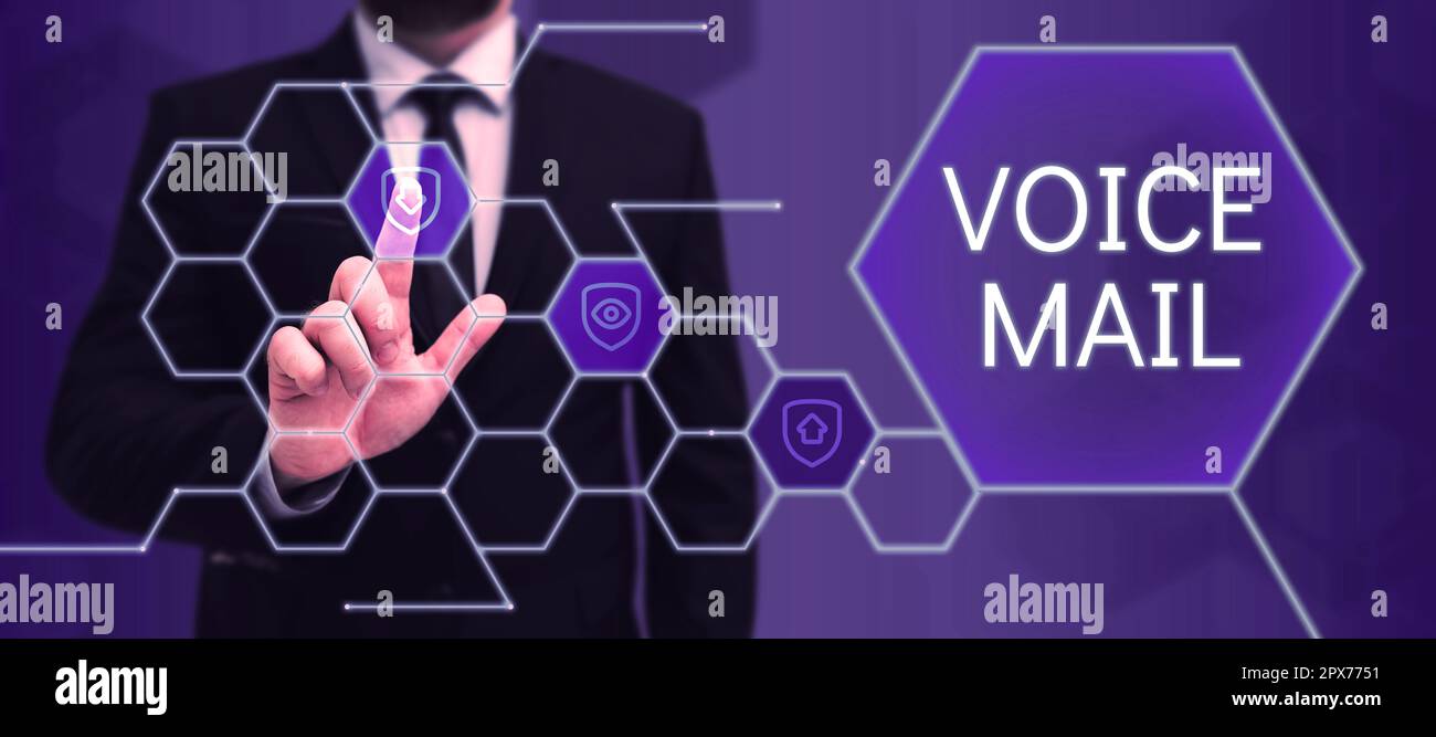 Conceptual display Voice Mail, Word Written on Electronic system that ...